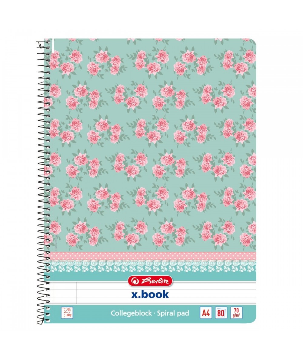 Duży zeszyt w miękkiej oprawie 80 k. ze spiralą w szerokie linie