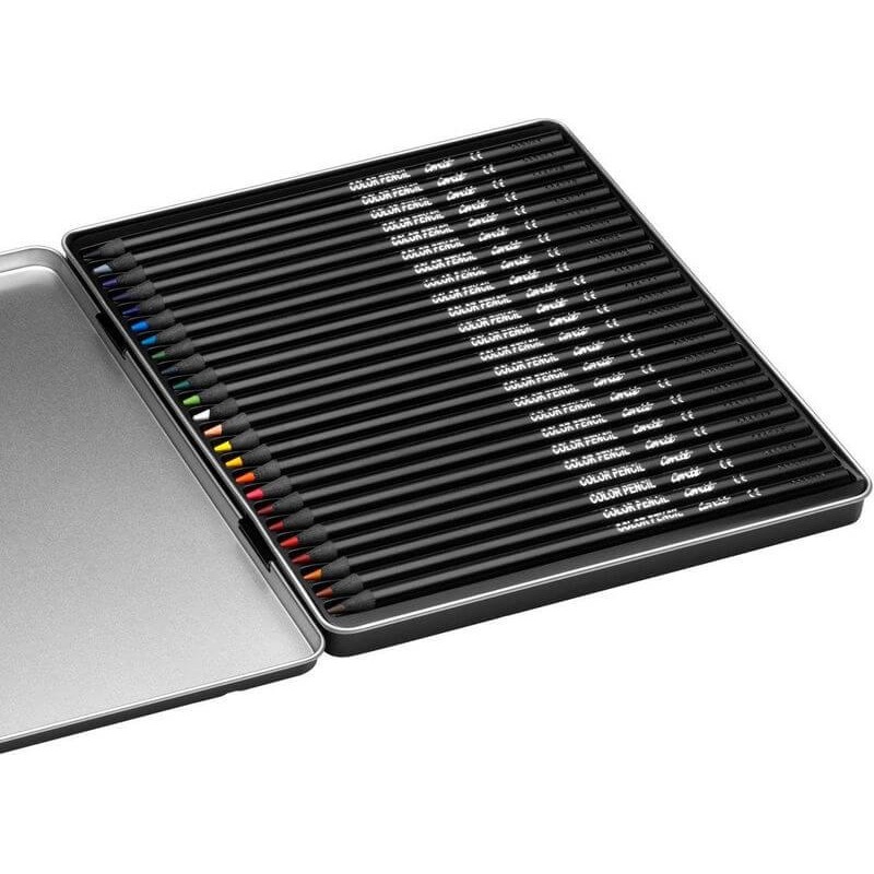 Kredki w metalowym pudełku czarne 24 BIC Color Collection by Conté